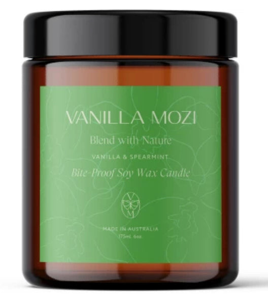 Vanilla Mozi Soy Candles 600g - mosquito and insect repellent candle ...