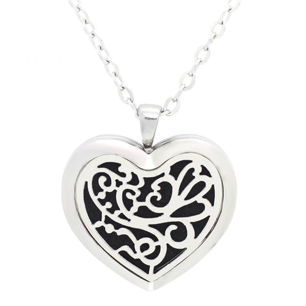 Heart Diffuser Necklace Silver 316L Stainless Steel - Free Chain – The ...
